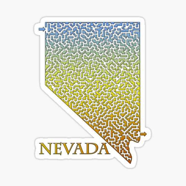 "State of Nevada Colorful Maze" Sticker for Sale by gorff | Redbubble