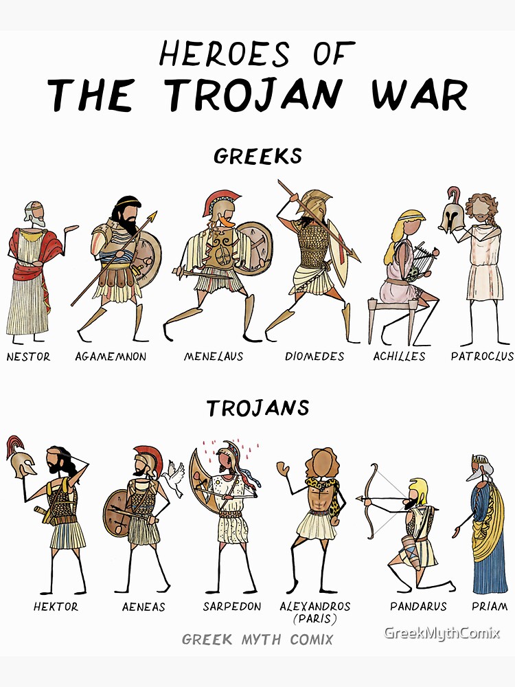 "Heroes of the Trojan War - Greek Myth Comix" Sticker for Sale by ...