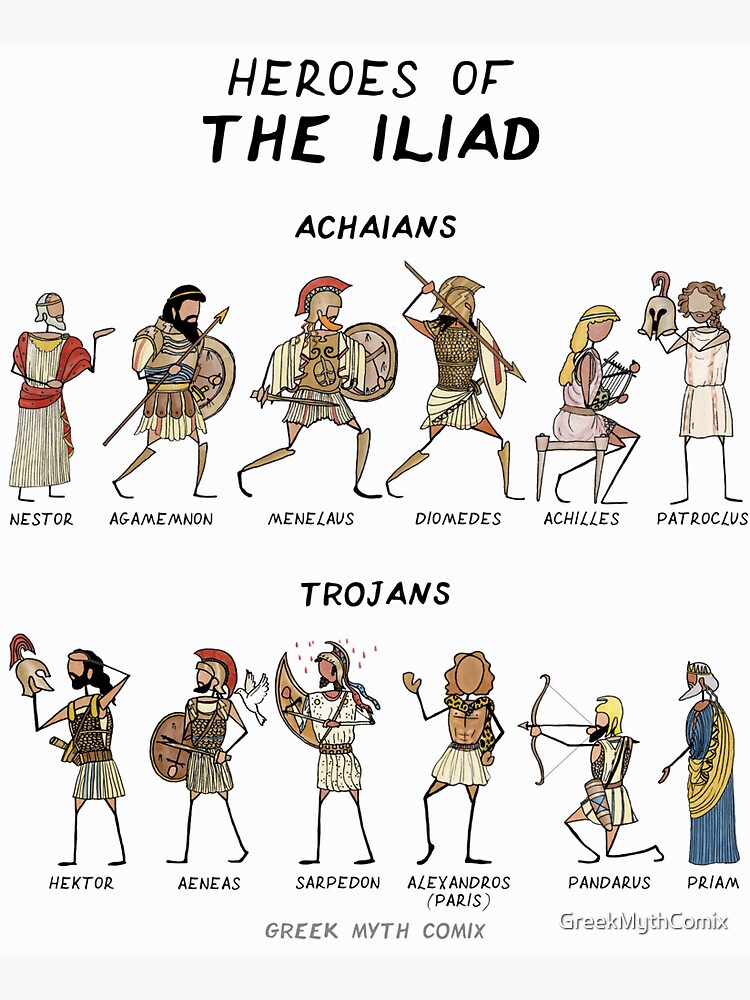 "Heroes of the Iliad - Greek Myth Comix" Sticker for Sale by ...