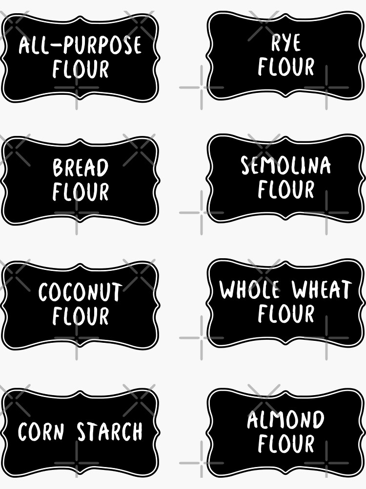 "Food Labels - Flour types and Corn Starch." Sticker for Sale by rawlex ...