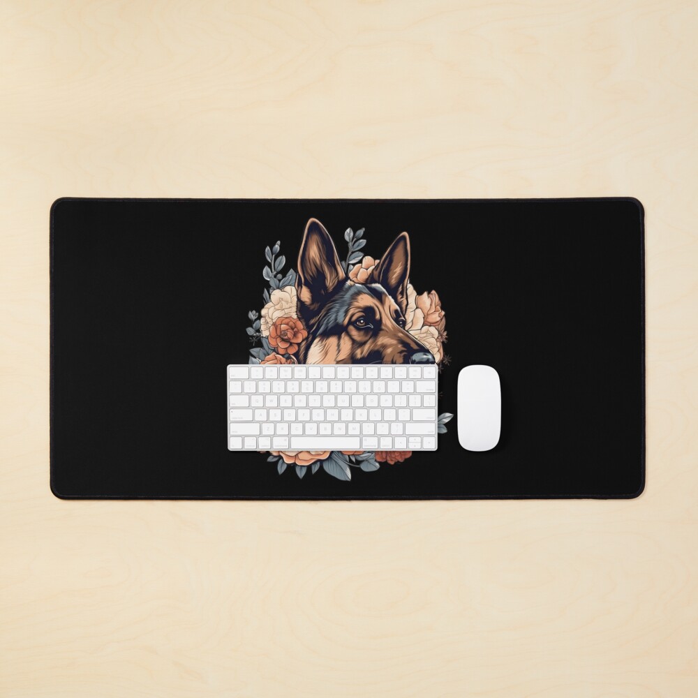 "Beautiful German Shepherd Floral Design, Pretty German Shepherd Cute ...