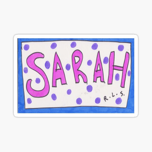 "Sarah" Sticker by ArtistRebeccaLS | Redbubble