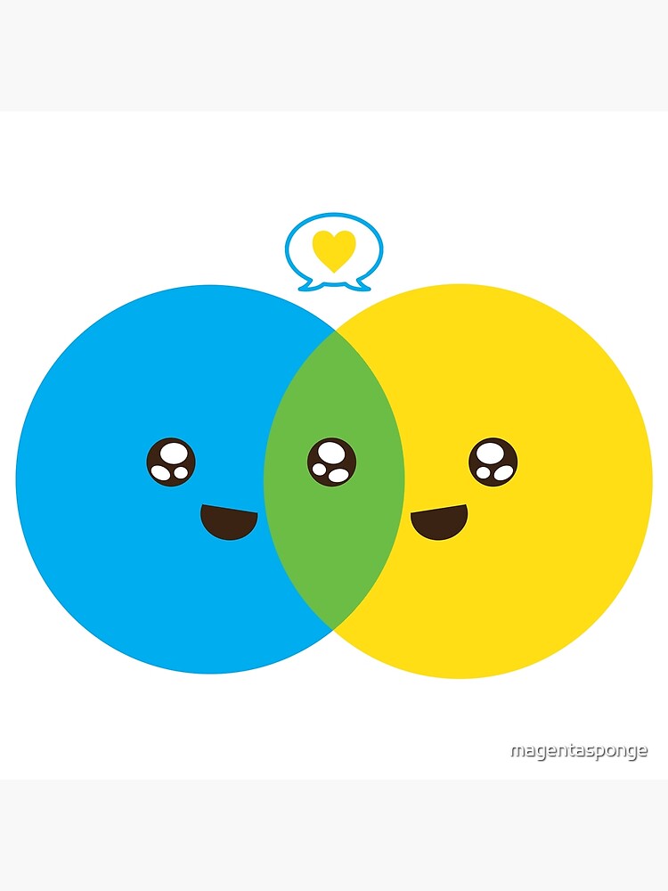 "Cute Colorful Valentines Day Venn Diagram" Art Print for Sale by ...