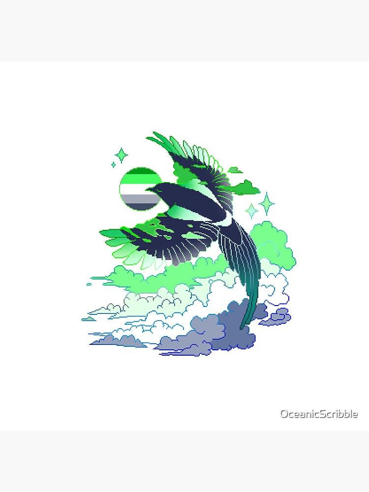 "Aromantic Flag LGBT Pride Magpie Pixel Art" Pin for Sale by ...