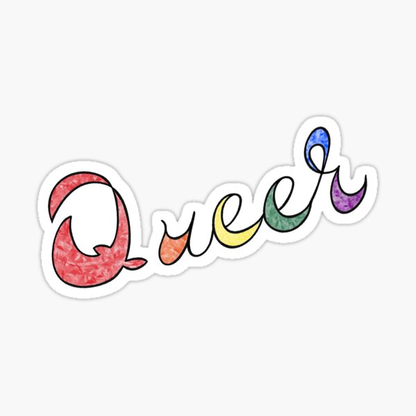 "Queer Rainbow Script Lettering" Sticker for Sale by JessDaniArt ...