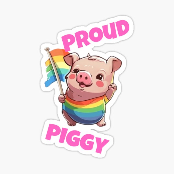 "Proud Piggy, pride, piglet, pig, cute, piggy," Sticker for Sale by ...