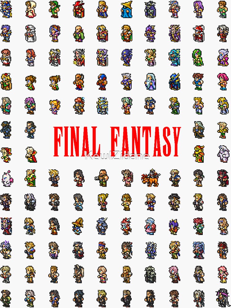 "Final Fantasy Sprites through the ages" Sticker for Sale by KewlZidane ...