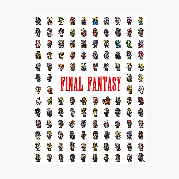 "Final Fantasy Sprites through the ages" Photographic Print by ...