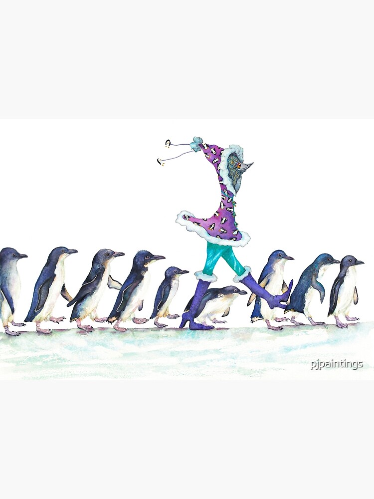 "The Penguin (and one emu) Parade" Poster for Sale by pjpaintings ...