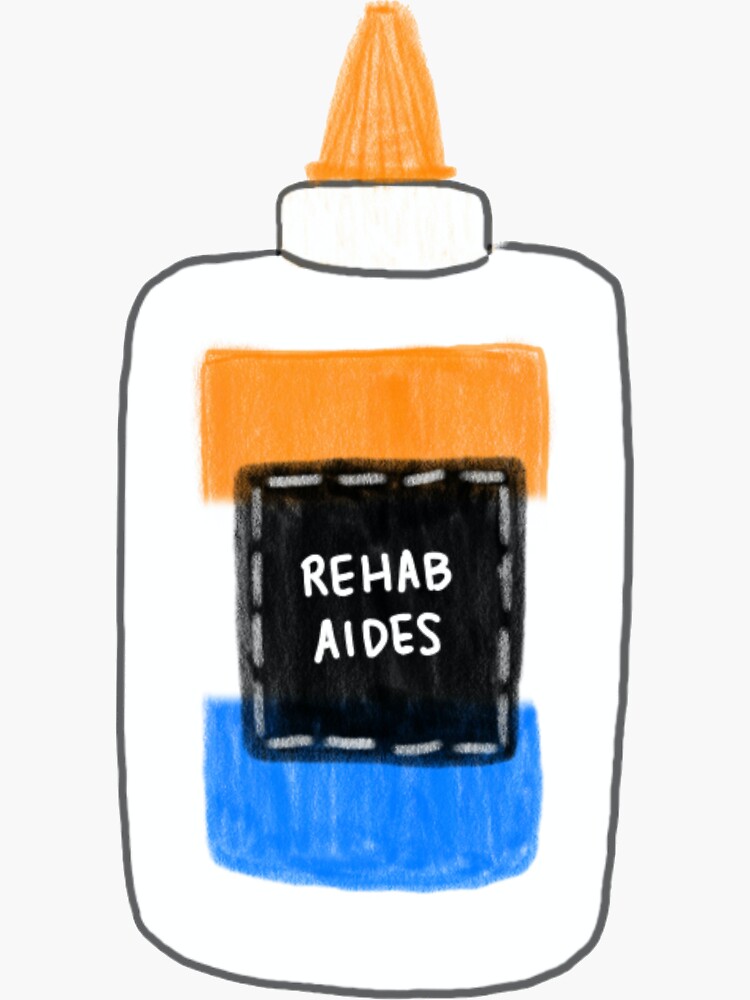 "Rehab Aide Sticker" Sticker for Sale by sareberries | Redbubble