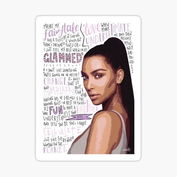 "Kim Kardashian" Sticker by Naomillustrates | Redbubble
