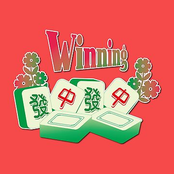 "lucky Winning Mahjong " Sticker for Sale by jessie848v | Redbubble