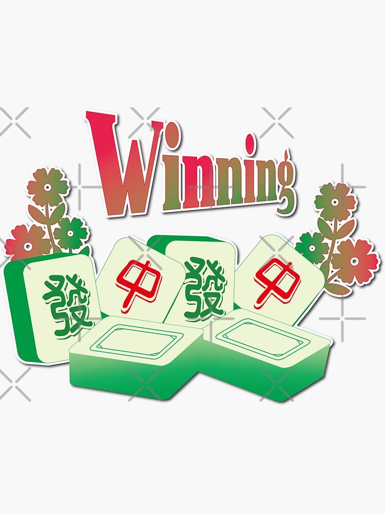 "lucky Winning Mahjong " Sticker for Sale by jessie848v | Redbubble