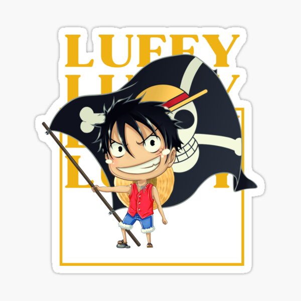 "Monkey D Luffy with pirates flag - One Piece" Sticker for Sale by ...