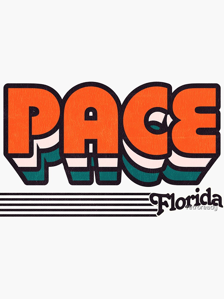 "Pace, Florida | Retro Stripes" Sticker by retroready | Redbubble
