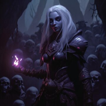 "Female Drow Warrior" Sticker for Sale by Fungal-Art | Redbubble
