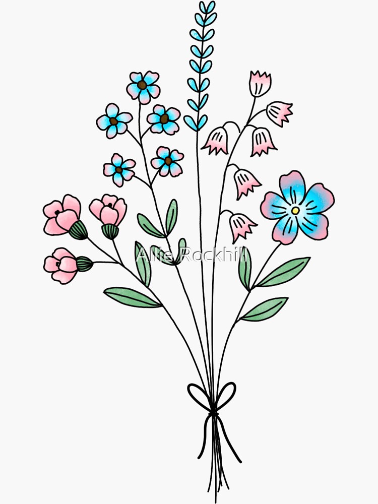 "Subtle trans flower bouquet " Sticker for Sale by anrockhi | Redbubble
