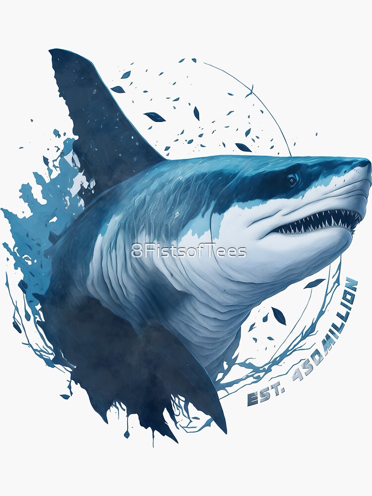 "Menacing Shark Unleash the Power of the Ocean" Sticker for Sale by ...