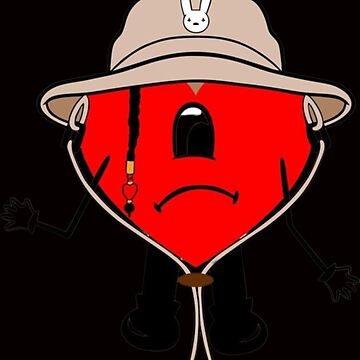 "MODERN BAD BUNNY RED HEART WITH BRAIDS FROM THE NEW ALBUM" Sticker by ...
