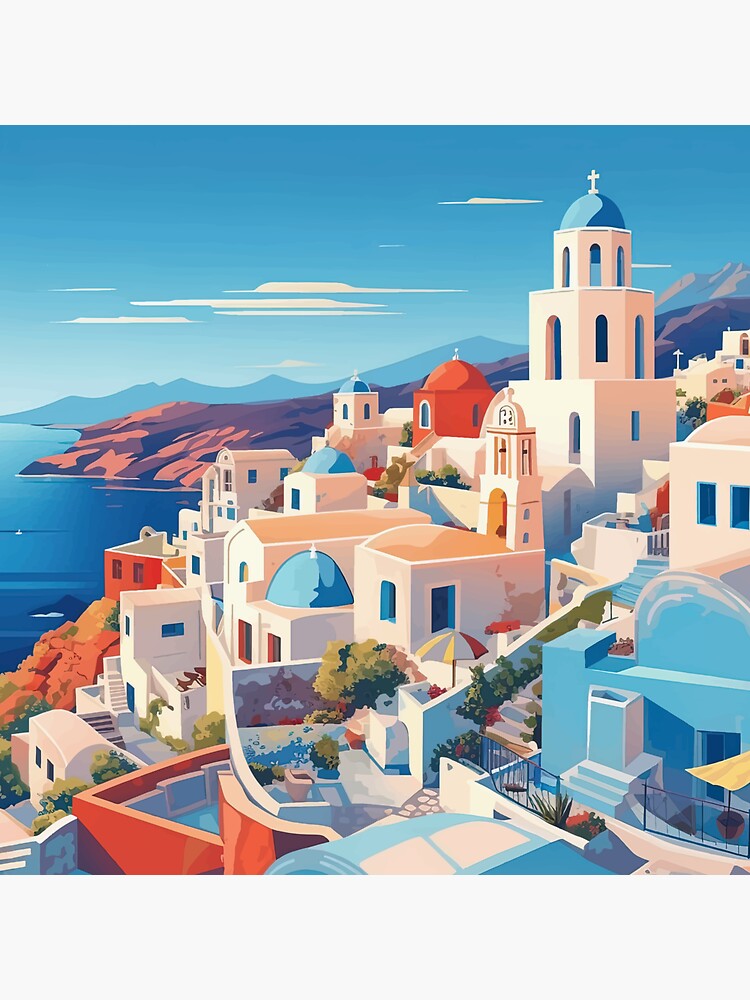 "Greece - Santorini #01" Stickerundefined by Travelwmetoday | Redbubble