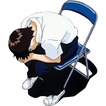 "Shinji In Chair" Sticker for Sale by itsyamilet | Redbubble