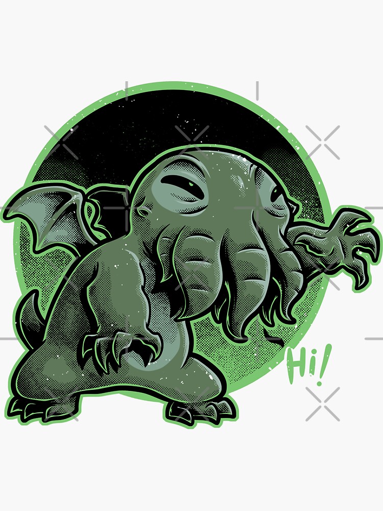 "Cthulhu Says Hi - Cute Animation Mashup" Sticker for Sale by ...