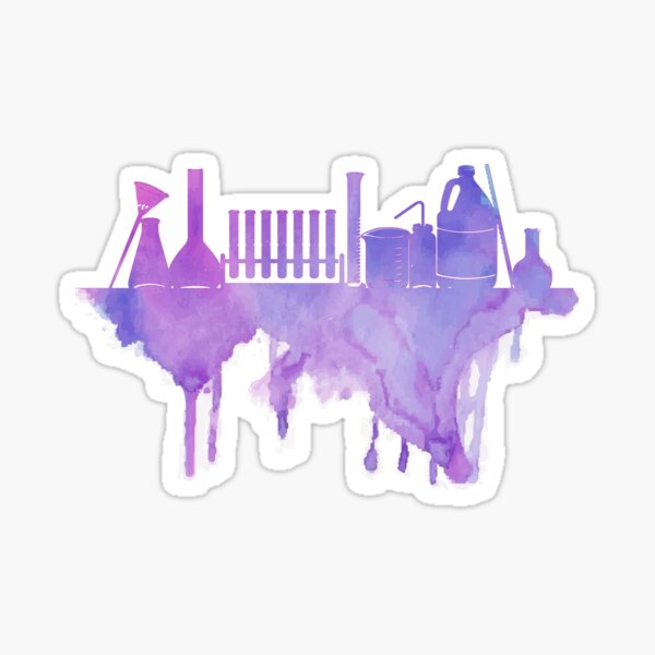 "Science Lab Benchtop - Purple" Sticker by artanddesignK | Redbubble