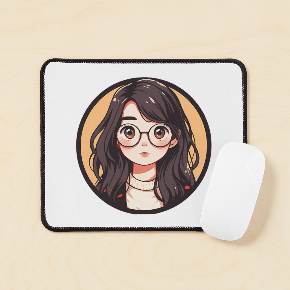 "Cute nerd girl with glasses" Sticker for Sale by Carmillai | Redbubble