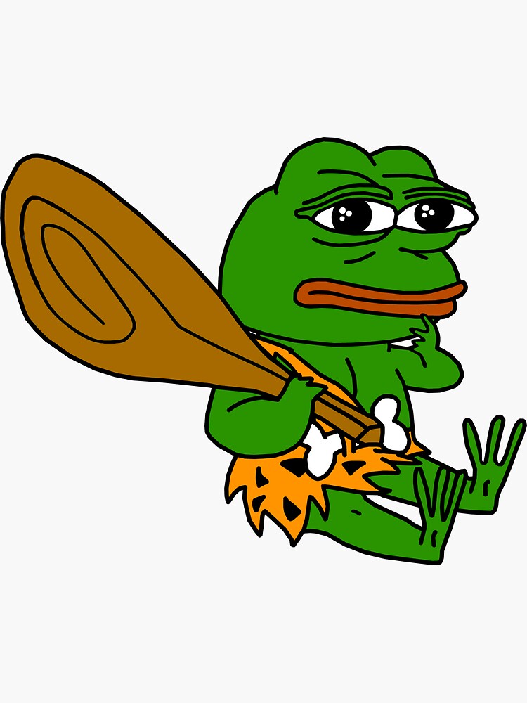 "Caveman Pepe " Sticker for Sale by Slav-Art | Redbubble