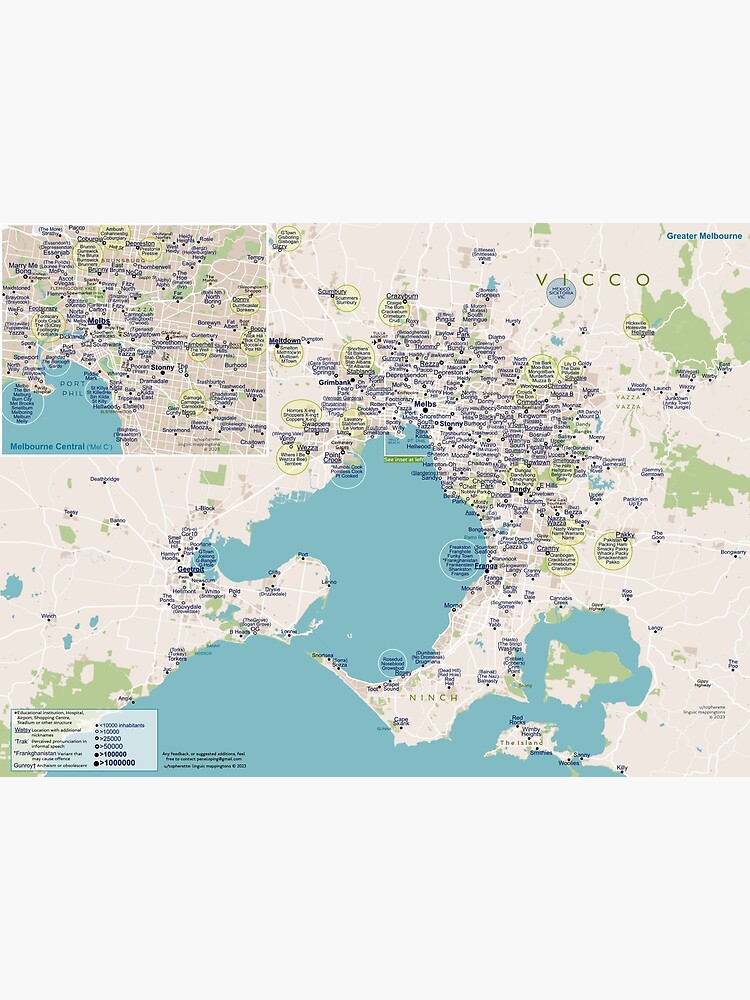 "Melbourne Slang Map" Poster for Sale by S-T-O-A | Redbubble