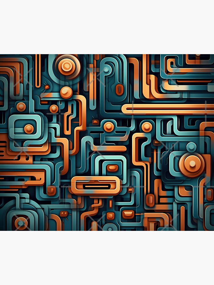 "Copper and Blue Winding Pipes - Modern and Stylish Design" Sticker for ...