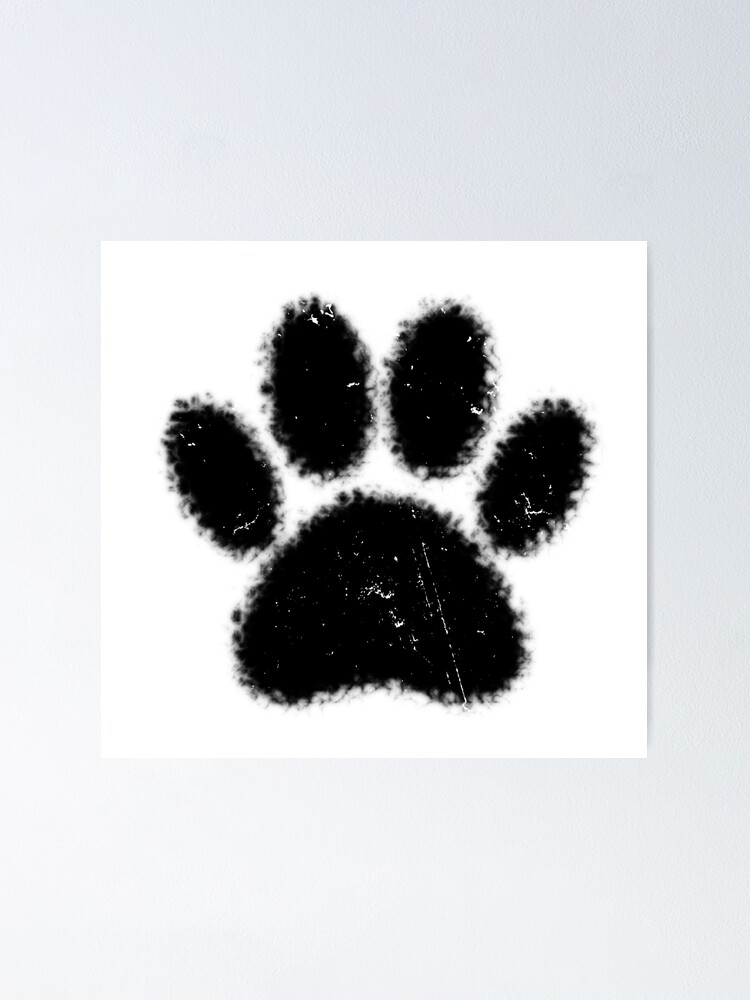 "Rough And Distressed Dog Paw Print" Poster for Sale by Almdrs | Redbubble
