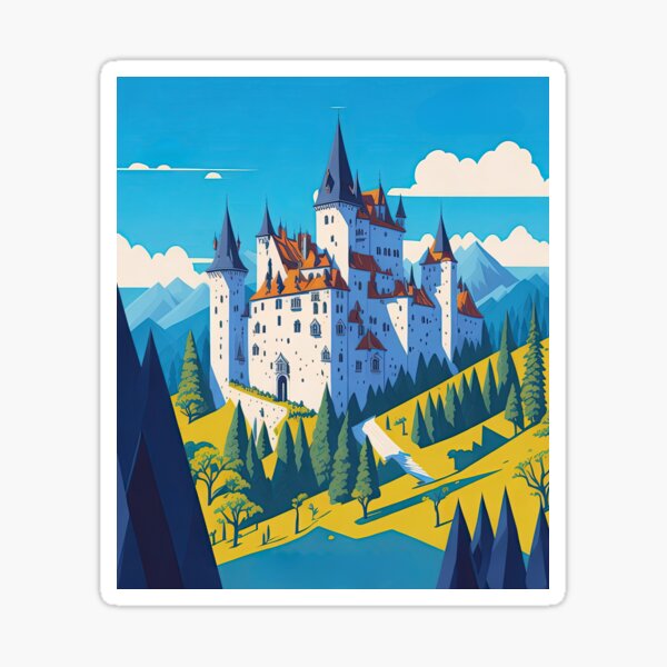 "Bran Castle" Sticker for Sale by fleurdesignart | Redbubble