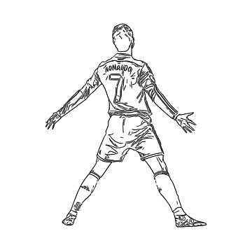"CR7 Cristiano Ronaldo Signature Celebration Line Art Black" Art Board ...