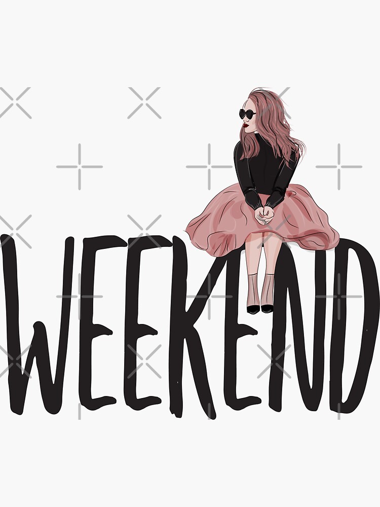 "Waiting for weekend" Sticker for Sale by Milatoo | Redbubble