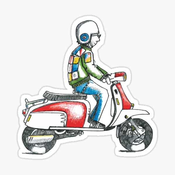 "Scooter, Scooterist, Scootering, Classic Scooter, Illustrated Tribute ...