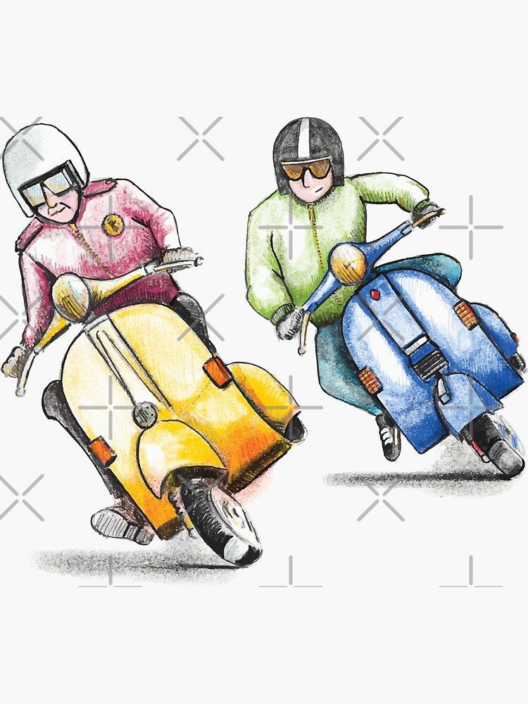 "Scooter, Scooterist, Scootering, Classic Scooter, Illustrated Tribute ...