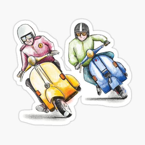 "Scooter, Scooterist, Scootering, Classic Scooter, Illustrated Tribute ...