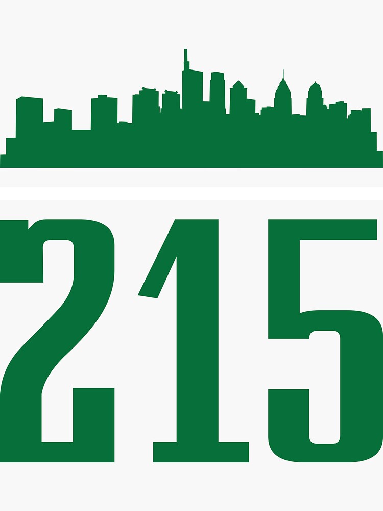"Vintage Philadelphia Football 215 Skyline Design" Sticker for Sale by ...