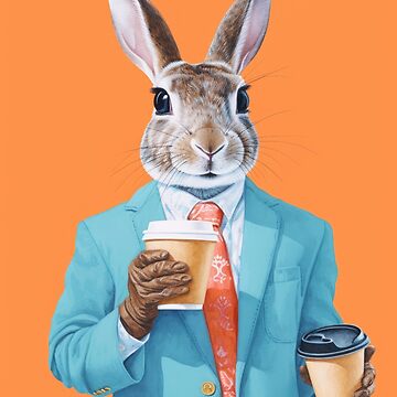 "Rabbit Holding Coffee" Art Print for Sale by MajesticBeasts | Redbubble