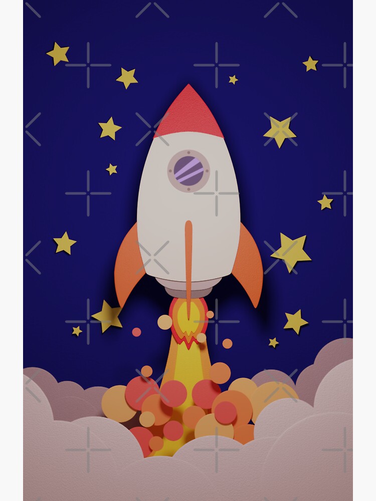 Sticker « Fusée qui s'envole », par NatureMorte | Redbubble