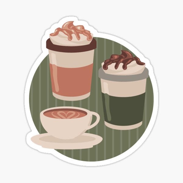 "Cozy Coffee Drinks" Sticker for Sale by GraphicsOfEden | Redbubble