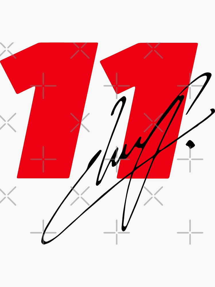 Pegatina for Sale con la obra «Número y firma de Checo Pérez» de ...