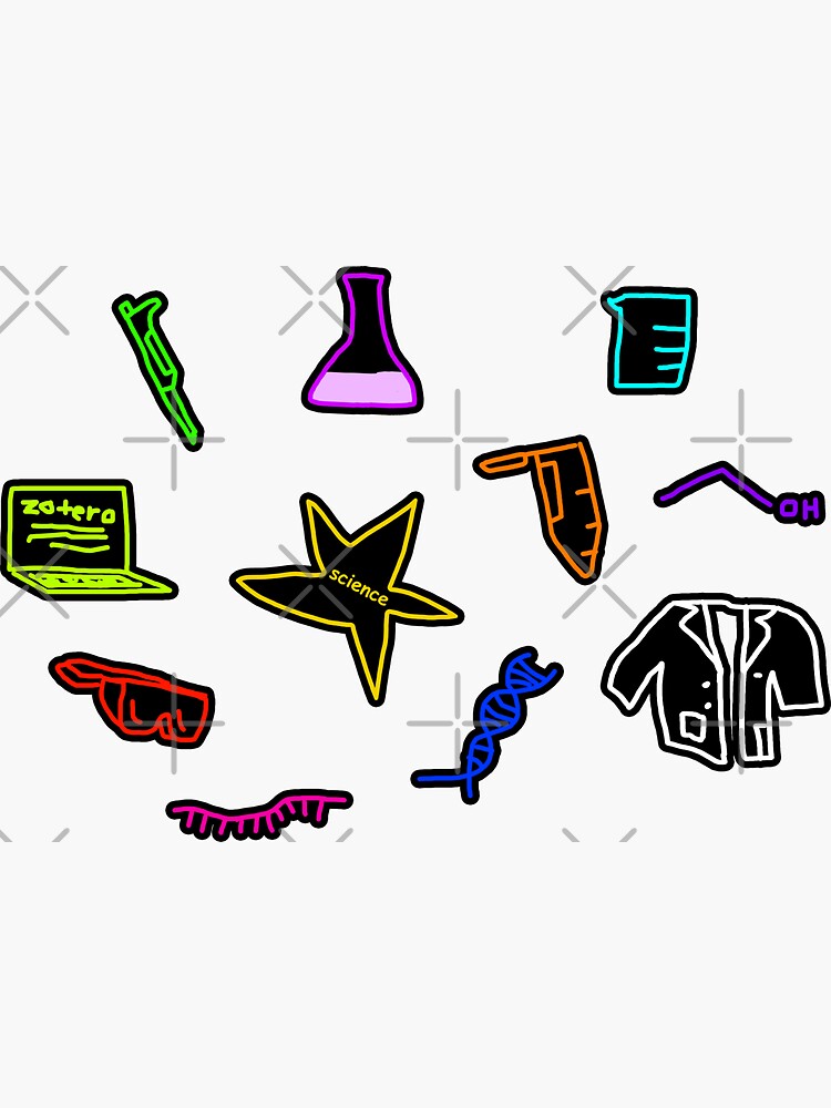 "Science lab doodles stickers" Sticker for Sale by zsemersky | Redbubble