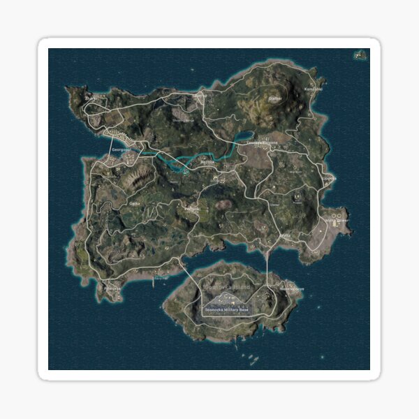 "Pubg - Erangal map " Sticker for Sale by savorok | Redbubble