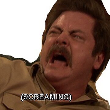 "Ron Swanson Scream" Sticker for Sale by avacadoo | Redbubble