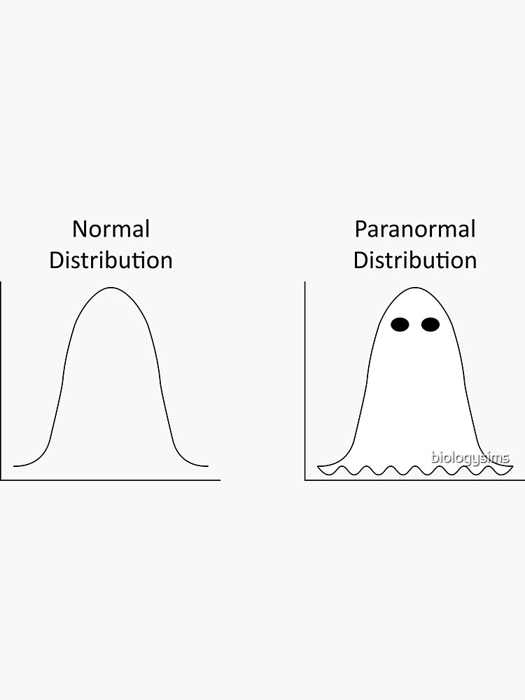 "Paranormal Distribution" Sticker for Sale by biologysims | Redbubble