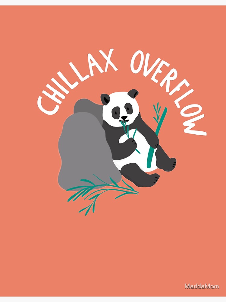 "Chillax Overflow Panda and Bamboo" Sticker for Sale by MaddaMom ...