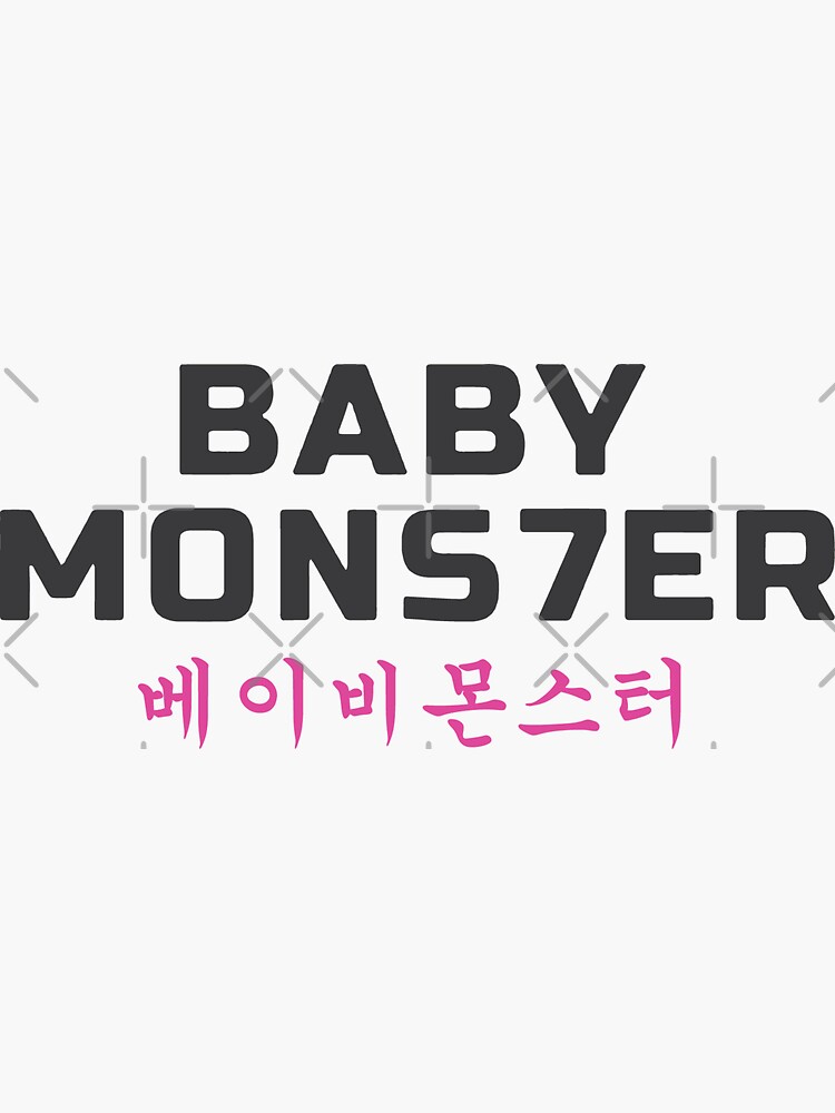 "BABYMONSTER 베이비몬스터 kpop logo (pink ver.)" Sticker for Sale by ...