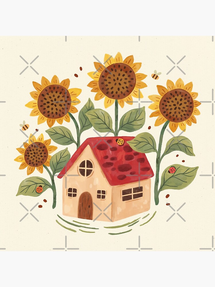 "Sunflower House" Art Print for Sale by ohjessmarie | Redbubble